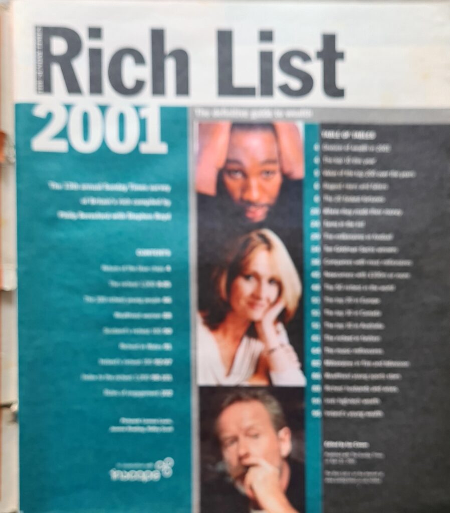 Sunday Times Rich List 2001 – Suntimes.co.uk